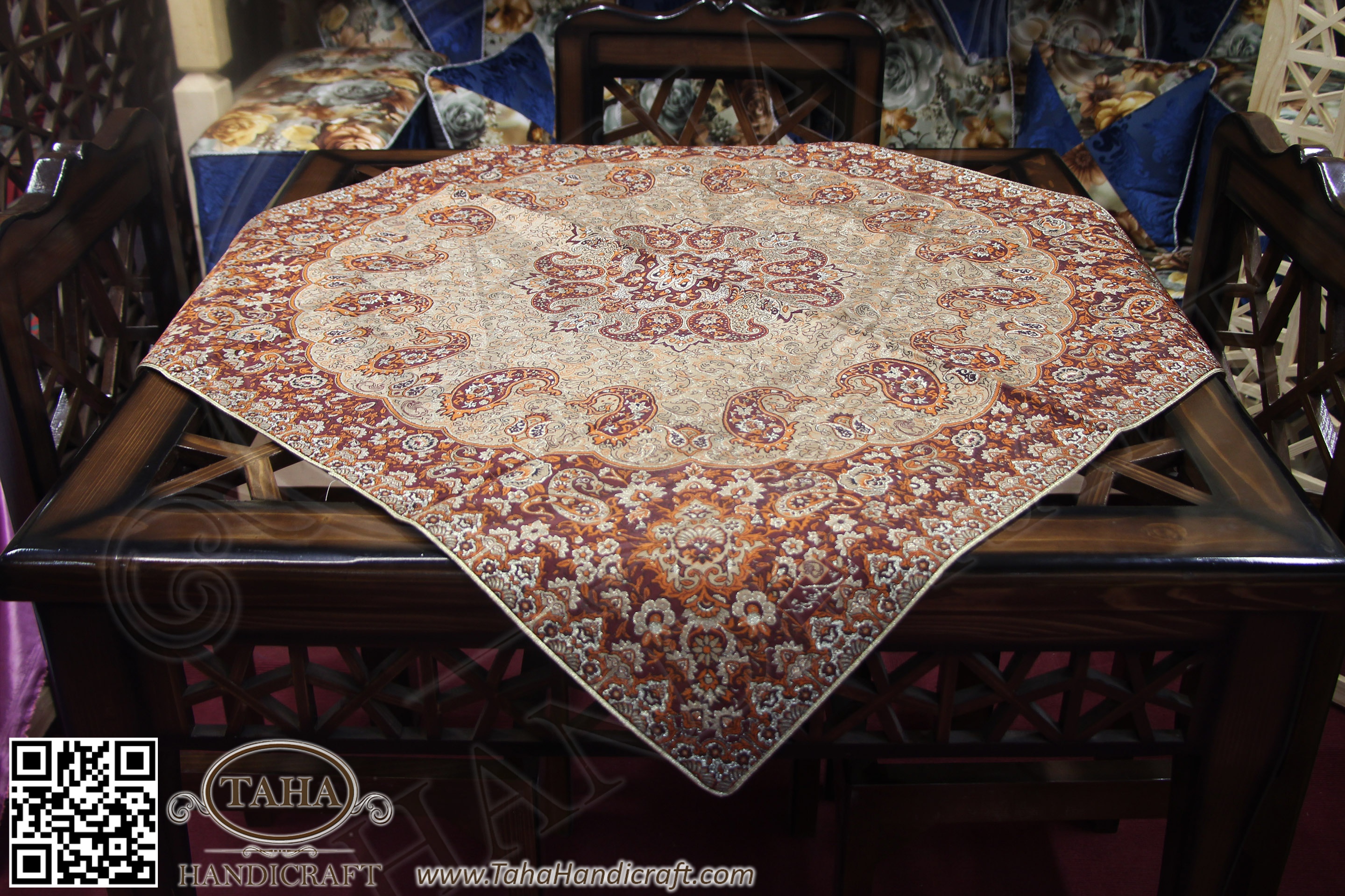 Termeh - Rezaei Sepehr design - Brown 100 cm | Taha Handicraft Shop